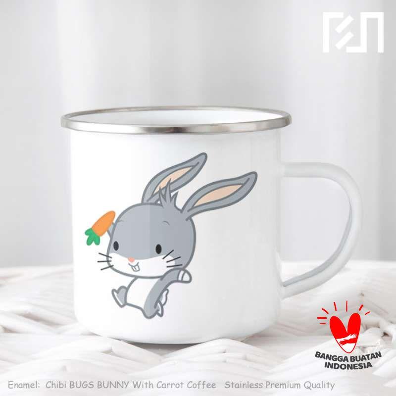 Promo Gelas Seng Jadul Design Chibi BUGS BUNNY With Carrot Coffee ...