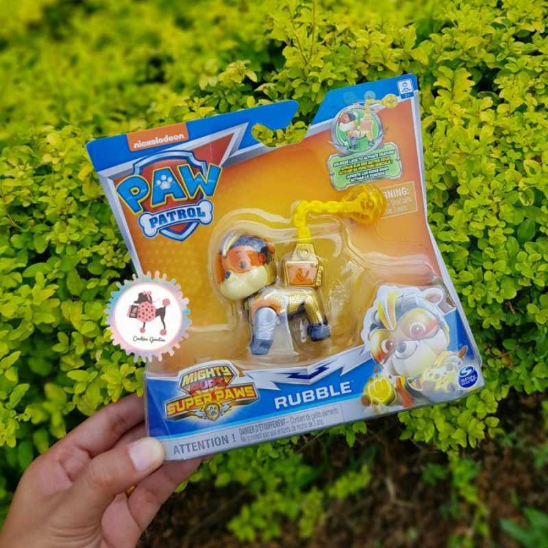 Jual Paw Patrol Mighty Pups Super Paw Rubble With Transforming Backpack