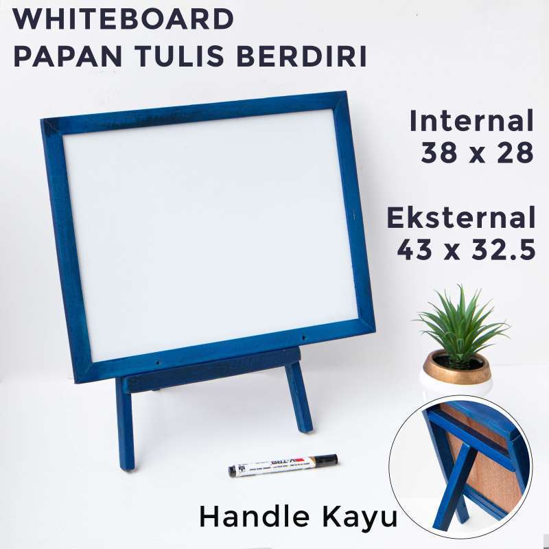 Jual Papan Tulis Kayu Berdiri + Stand dan Spidol / Whiteboard WB32X42 ...