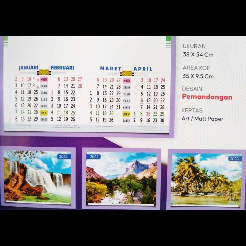Jual Blangko Kalender Dinding 2022 S09 Pemandangan Untuk Dicetak Kop ...