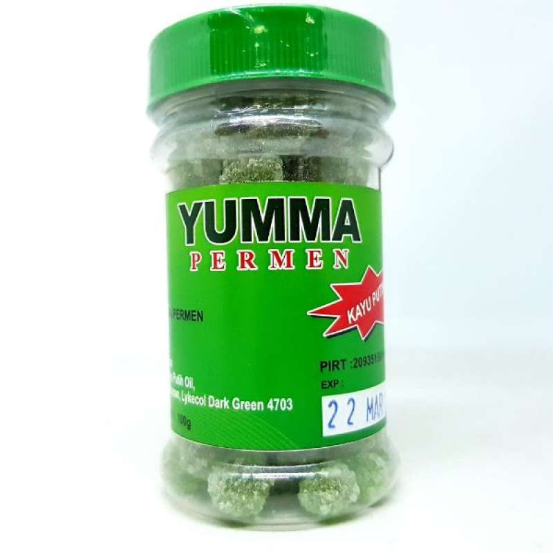 Jual YUMMA PERMEN KAYU PUTIH 100gr | MINYAK KEMASAN TABUNG CANDY MANIS ...