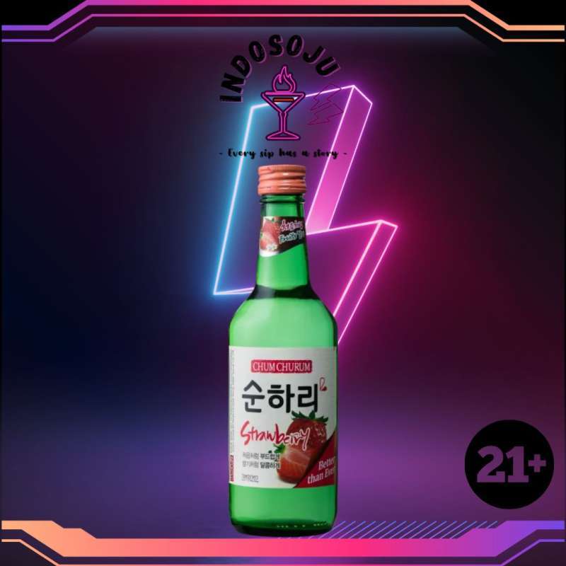 Jual Chum Churum Soju Rasa Strawberry minuman alkohol korea 360ml di ...