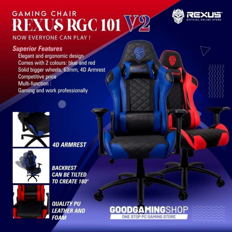 Jual Rexus Gaming Chair RGC-101 V2 / Kursi Gaming RGC 101 V2 di Seller ...