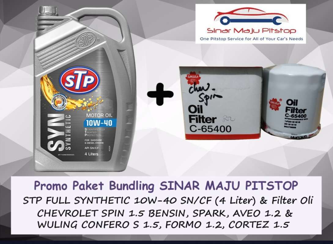 Promo Paket Bundling Oli STP 10W-40 API SN/CF Original 4 Liter & Filter ...