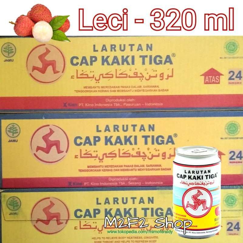 Jual Larutan Penyegar Cap Kaki Tiga Minuman Kaleng | Rasa Leci - 320 ml (Kemasan Karton) di ...