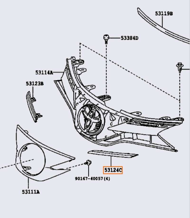 Jual Moulding Radiator Grille Upper Left List Grill Radiator Atas Kiri ...