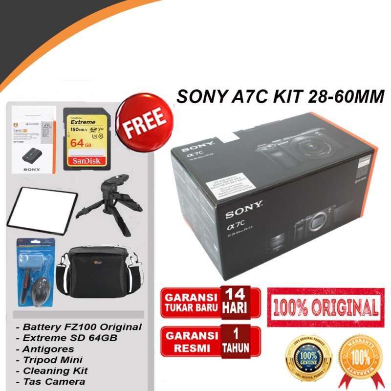 Jual Sony Alpha A7C Kit FE 28-60mm A7 C Camera Mirrorless Sony A 7C Hitam di Seller DG PRO ...