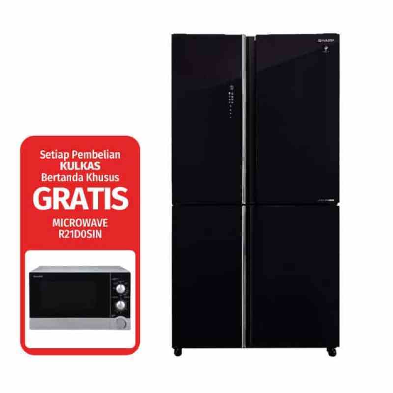 Promo Sharp Kulkas 4 Pintu Sj-if85pg-gb (black) Glassdoor Diskon 23% Di ...