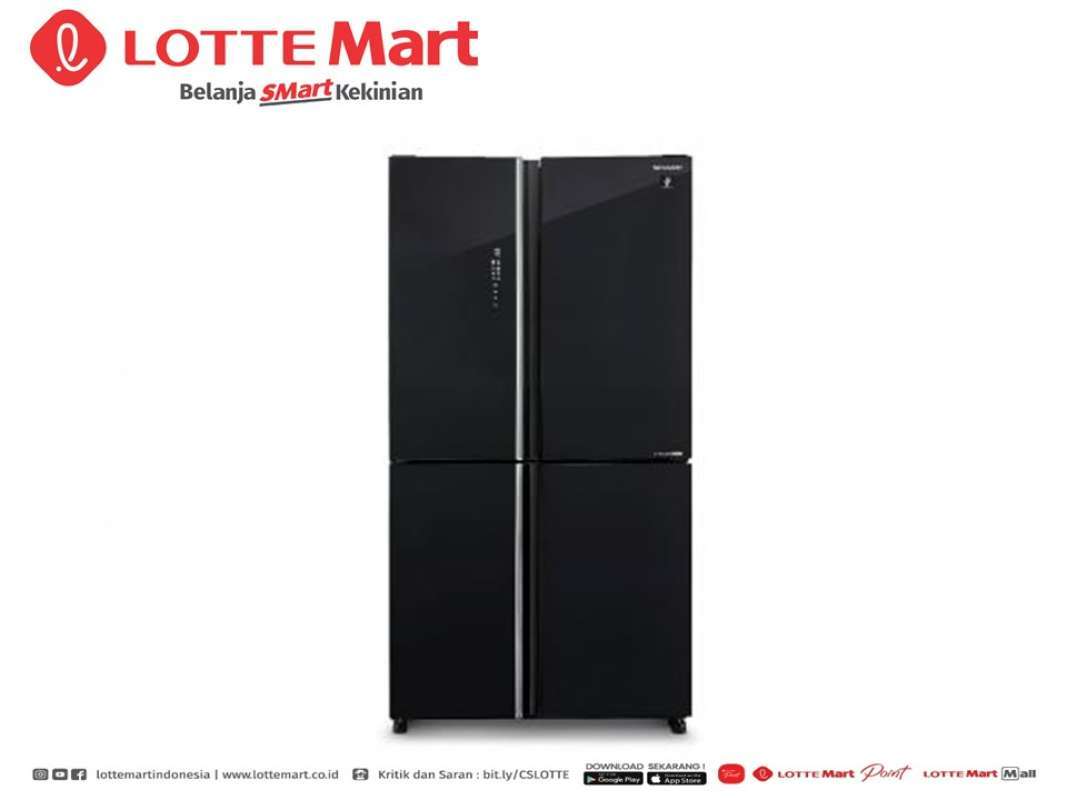 Promo Sharp Kulkas 4 Pintu Sj-if85pg-gb (black) Glassdoor Diskon 23% Di ...