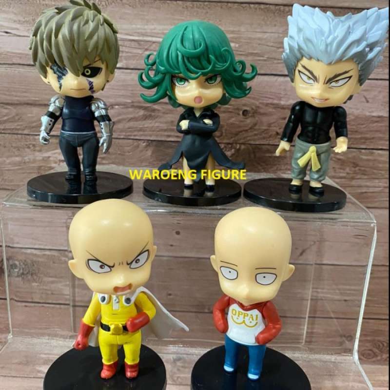 Jual One Punch Man Set Of 5 Saitama Genos Tatsumaki Garou Action Figure ...