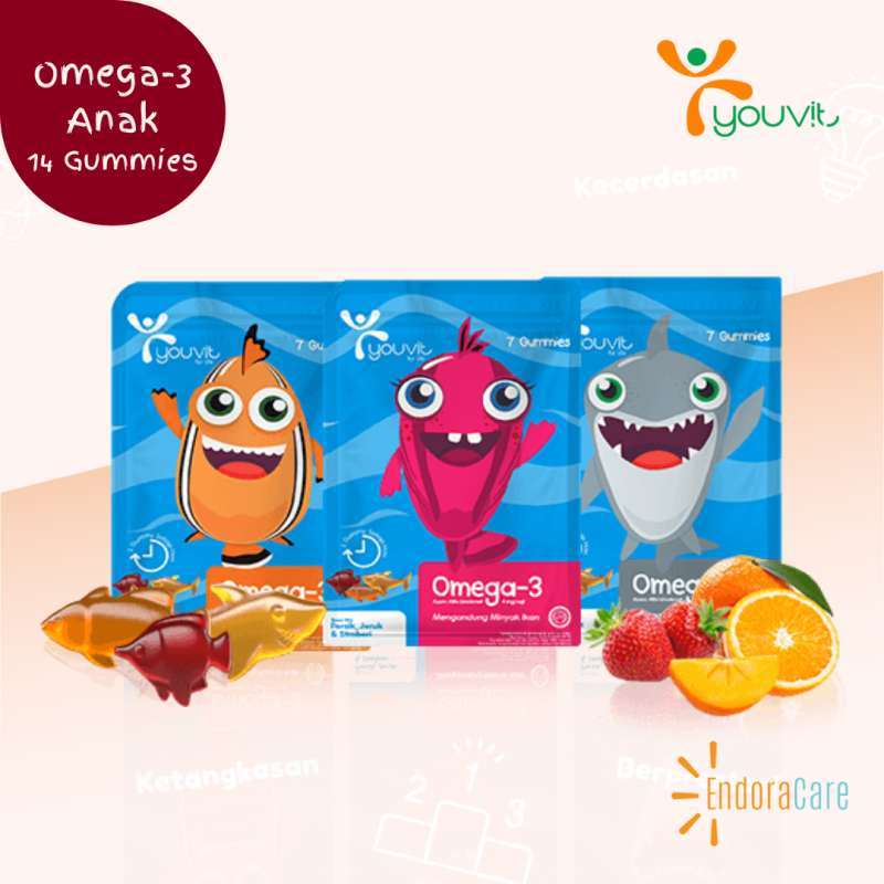Jual Youvit Gummy Multivitamin Omega-3 Anak 1 Pouch Isi 7pcs DHA, EPA ...