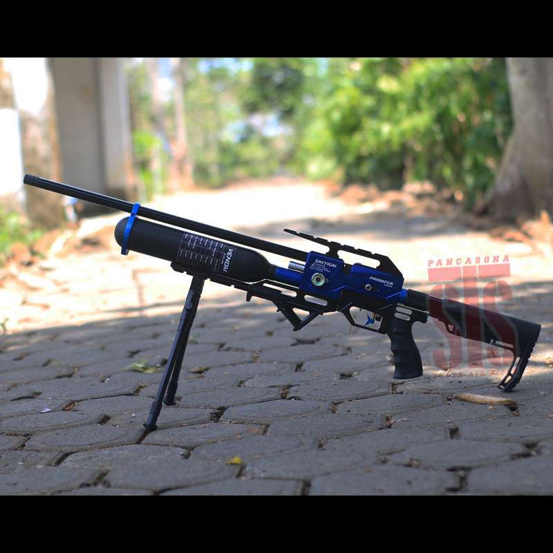 Jual Senapan Angin Gas Predator 500CC 60 Tactical Hitam Biru Magazin ...