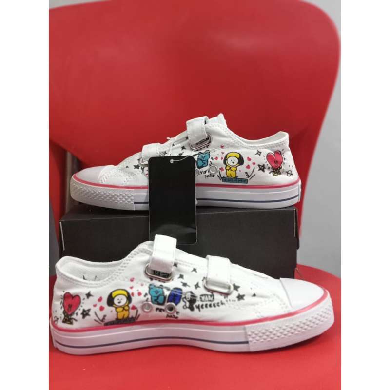 Jual sepatu anak perempuan dan laki-laki sneakers bts bt21 converss ...