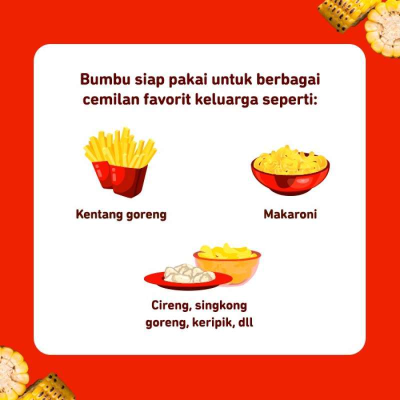 Promo Indofood Bumbu Kentang Goreng Rasa Barbeque / Jagung Bakar / Keju ...