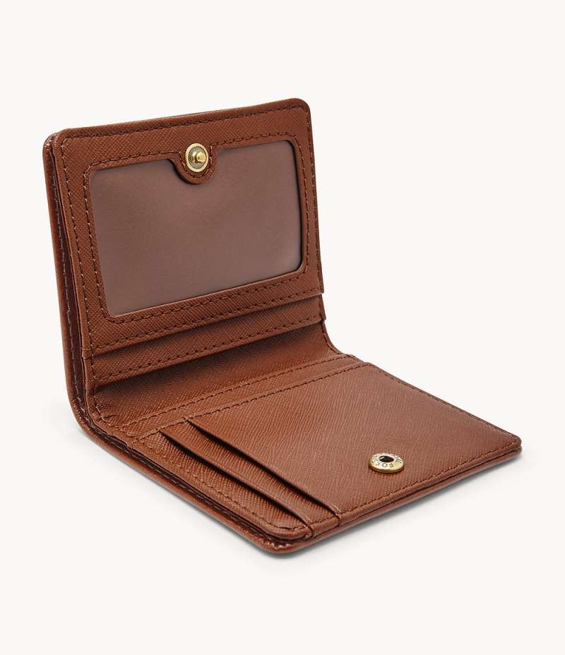Promo Fossil Madison Bifold Wallet Leather Brown - Dompet Mini Wanita ...