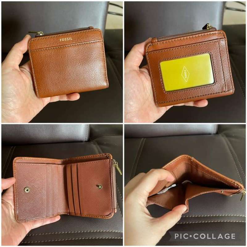 Promo Fossil Madison Bifold Wallet Leather Brown - Dompet Mini Wanita ...