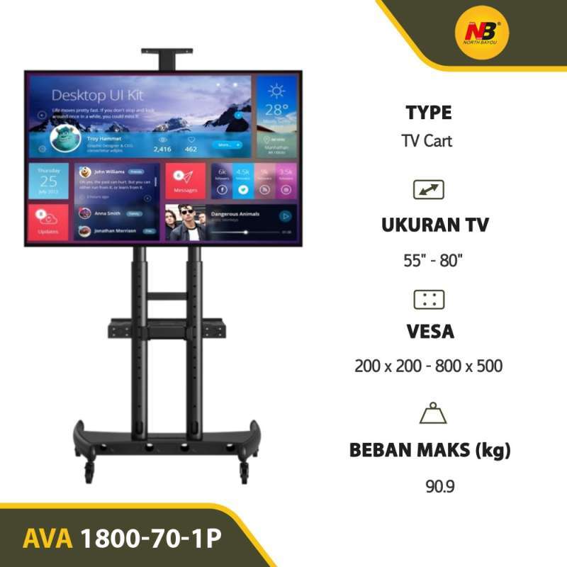 Promo Braket Standing TV 55'- 80 NB North Bayou AVA 1800-70-IP Diskon ...