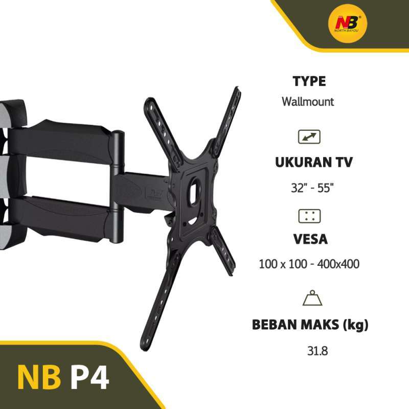 Jual North Bayou NB-P4 Bracket TV [32 - 55 Inch/ Max 31.8 kg] di Seller ...
