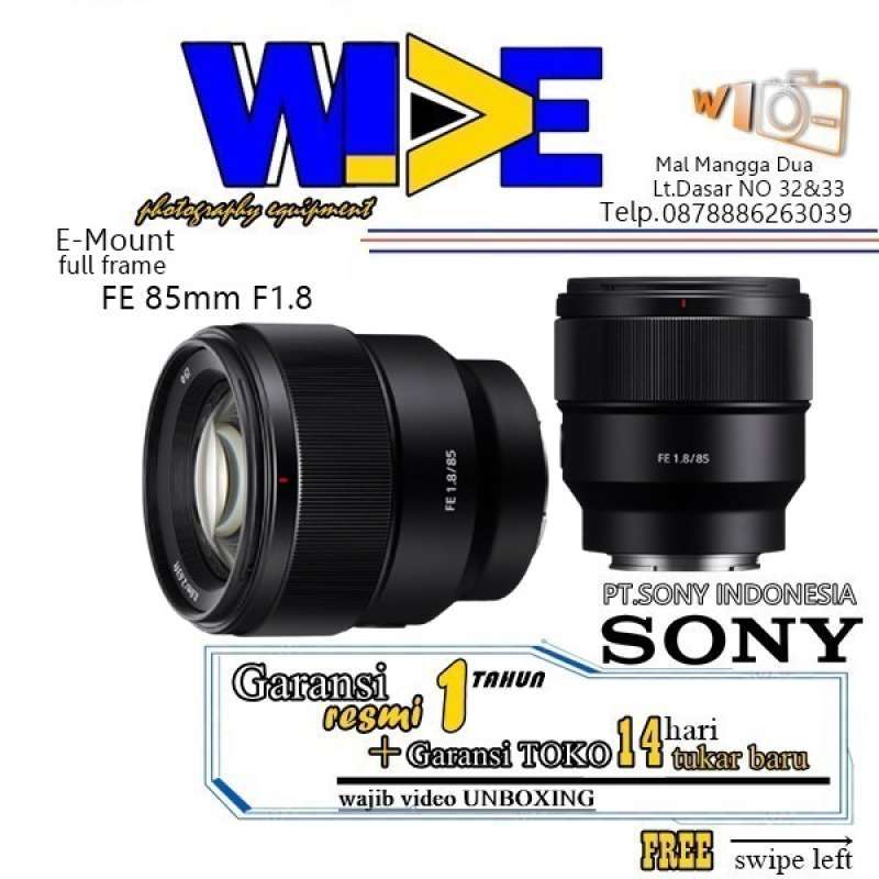 Promo TOKO WIDE Sony FE 85mm F1.8 / Lensa Sony FE85mm f1.8 / Sony FE85mm f1.8 full frame Diskon ...