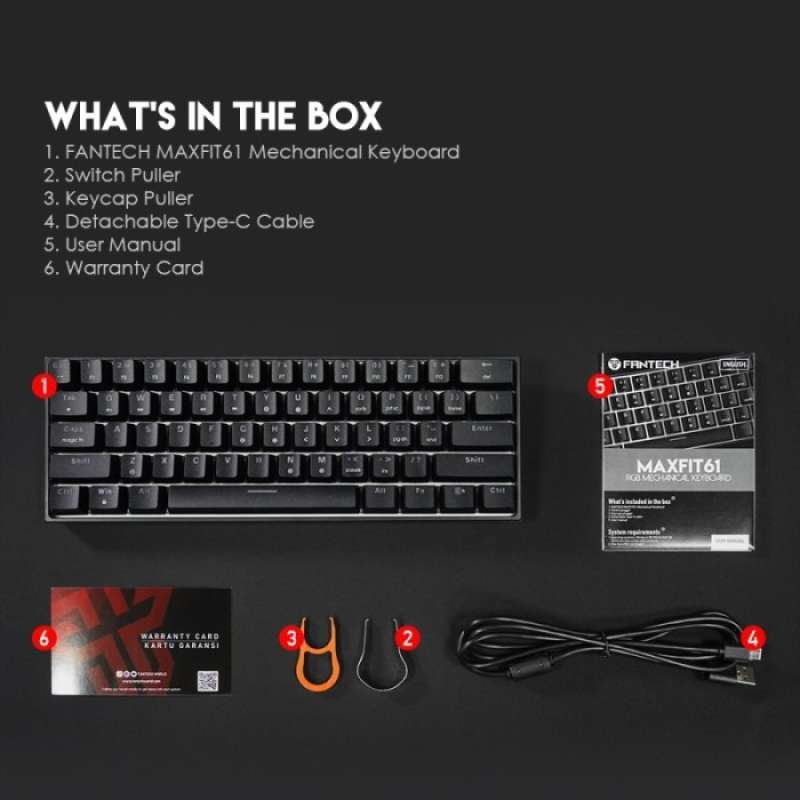 Jual Fantech Maxfit 61 MK857 60% RGB Hotswap Mechanical Gaming Keyboard ...