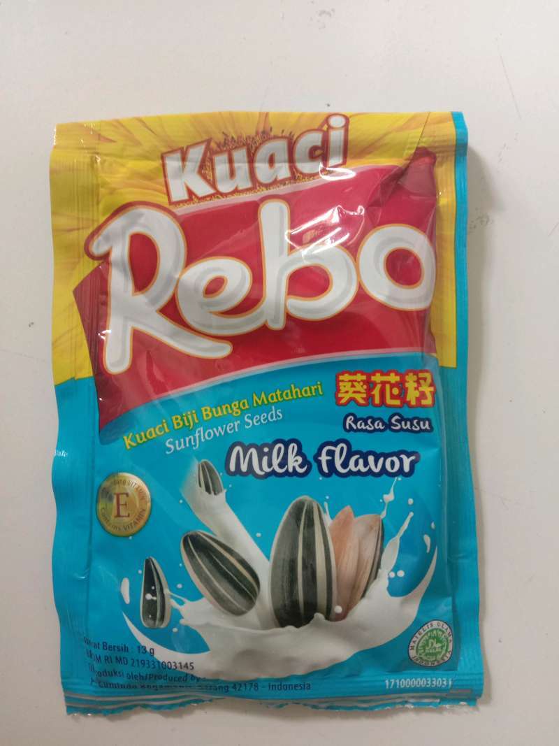 Jual Kuaci Rebo 13gr Rasa Susu Milk Flavor Kwaci Biji Bunga Matahari