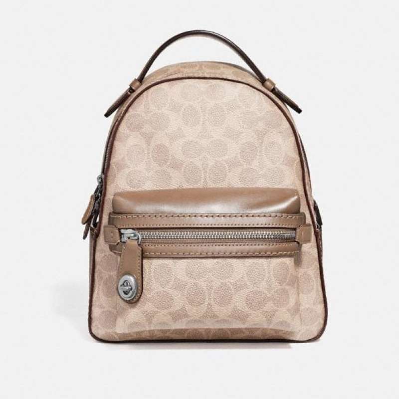 Jual Coach Campus Backpack 23 In Signature Canvas - Sand Taupe di ...