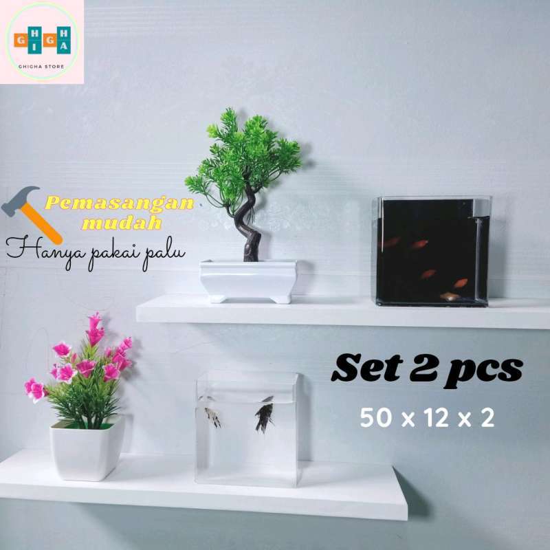 Jual rak dinding ambalan kayu minimalis - ruang tamu - dekorasi dinding ...