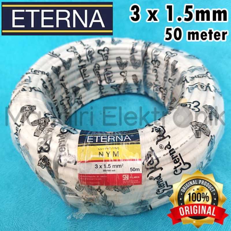 Jual (roll) Kabel Listrik Eterna Nym 3x1,5 Kawat Tembaga Per Roll 50 Meter - Kabel Listrik ...