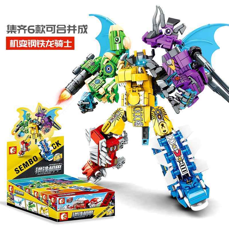 Jual Sembo Block 103107 Transformers 6in1 Dinosaurus Mecha Of Steel ...