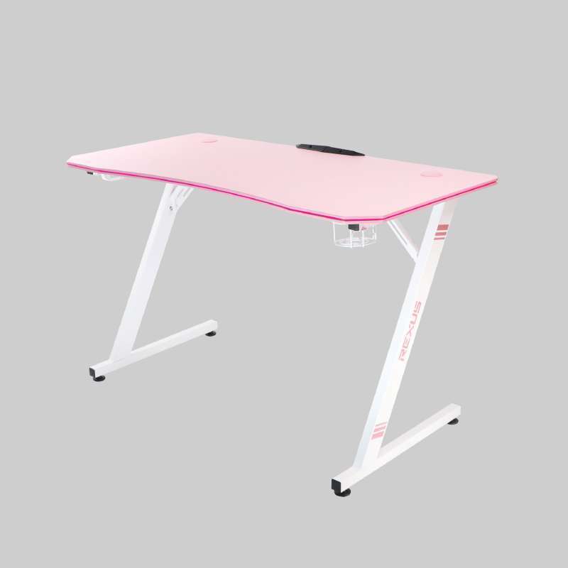 Jual Rexus Gaming Desk / Meja Gaming Dira RGB - Pink - White di Seller ...