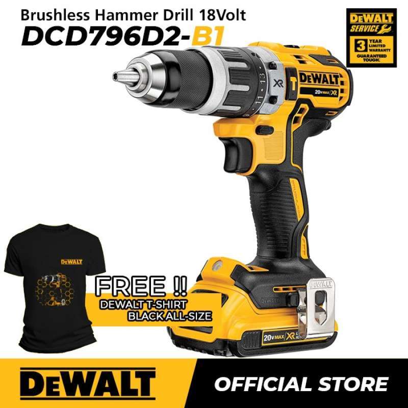 Jual Dewalt DCD796D2 18V 2.0Ah Brushless Hammer Drill / Bor Tembok ...