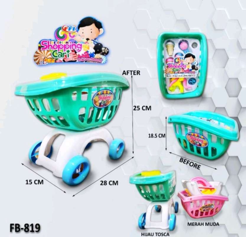 Promo Mainan Shopping Cart. Trolley Belanja Dorong Ice Cream Diskon 3% ...