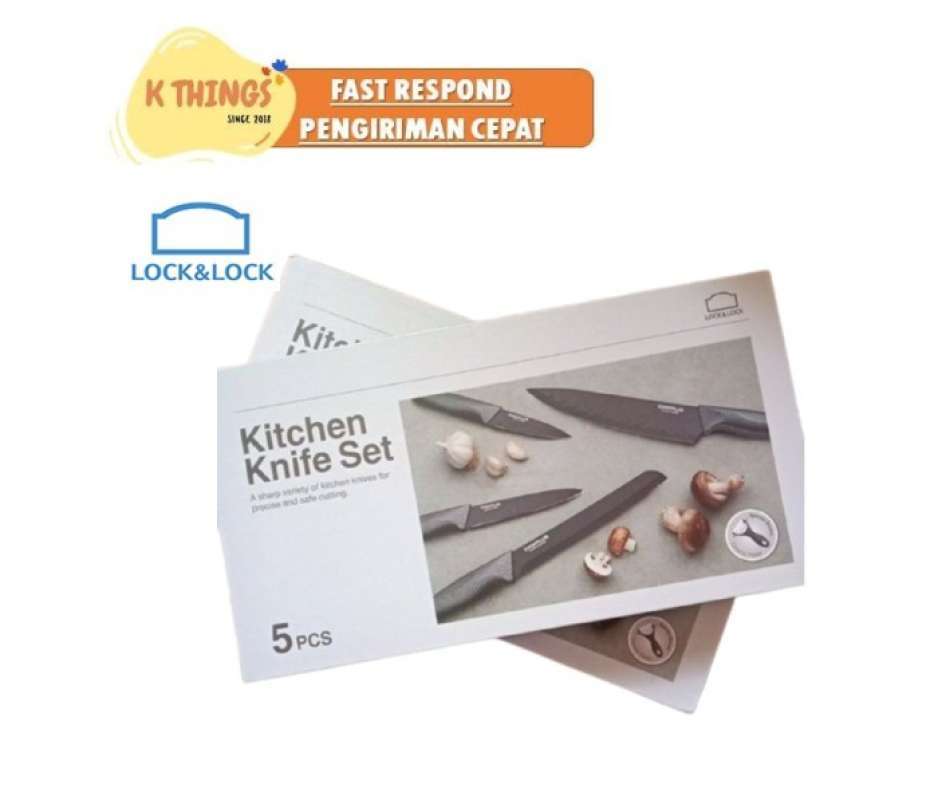 Jual LOCK & LOCK KITCHEN KNIFE SET ORIGINAL CKK101S5BLK PISAU SET 5PCS ...