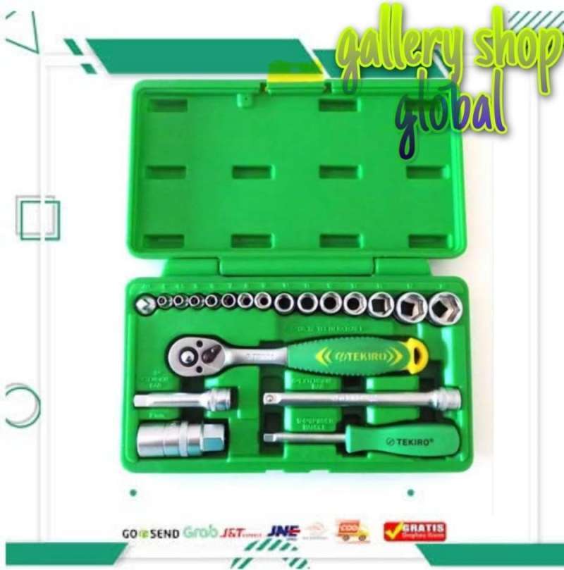 Jual Tekiro Kunci Sok Set Tekiro 21 Pcs 6Pt - Hand Socket Set 1/4 -3/8 di Seller gallery shop ...