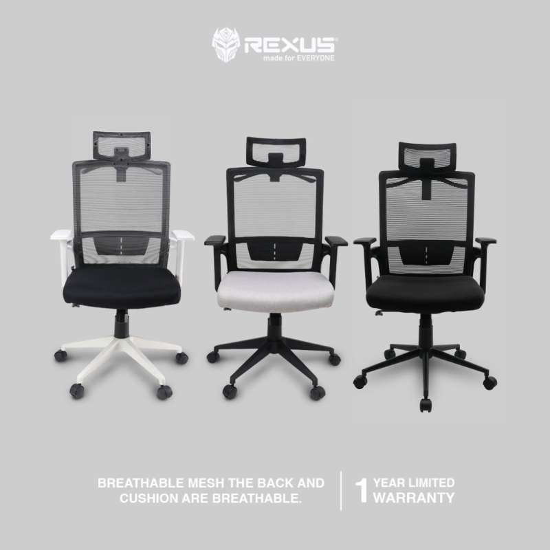 Promo Rexus Ergonomic Office Chair Kursi Kantor Nc-1 / Nc1 - White ...