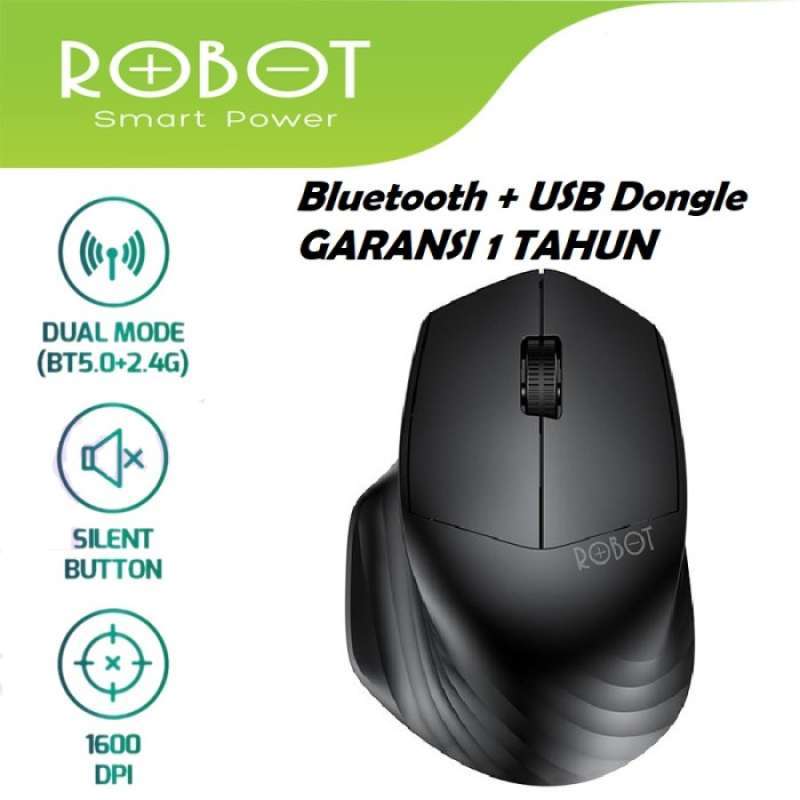 Jual Mouse Silent Dual Mode Bluetooth Wireless 2.4Ghz ROBOT M350 MX ...