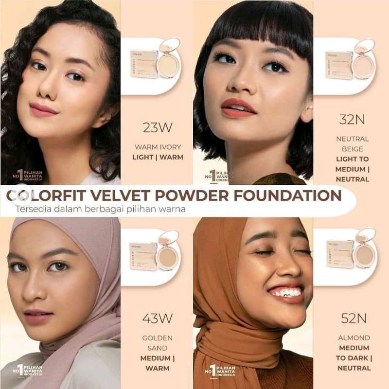 Promo WARDAH COLORFIT Velvet Powder Foundation - - 11C Pink Fair 11g ...