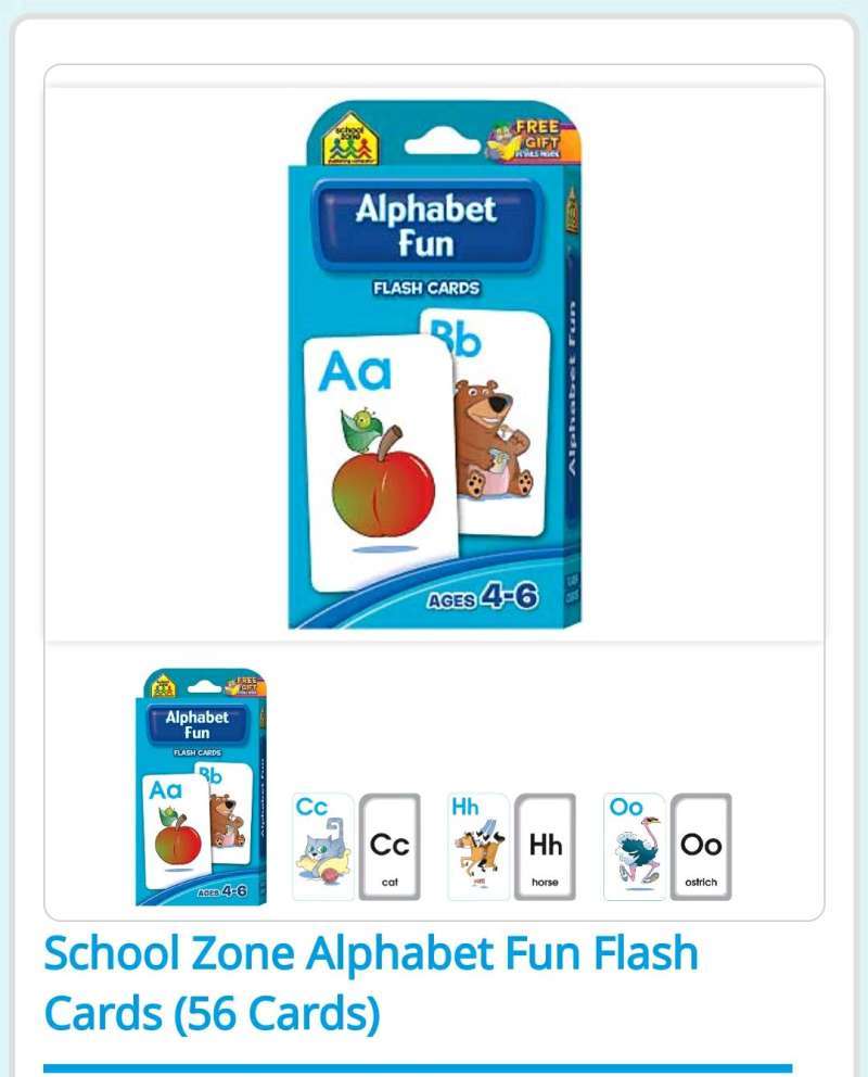 Jual School Zone Alphabet Fun Flash Cards (56 Cards) Di Seller Kiara ...