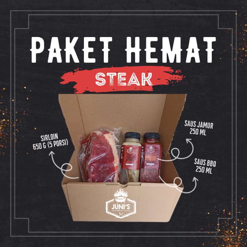 Jual Paket Daging Sirloin 5 porsi dengan saus jamur dan saus BBQ 250 ml ...