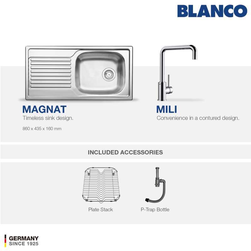 Jual Blanco Magnat Kitchen Sink + Kran Air Mili Chrome Di Seller Blanco ...