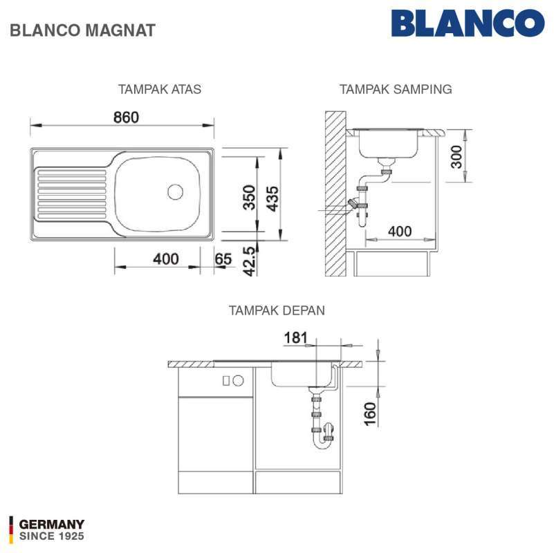 Jual Blanco Magnat Kitchen Sink + Kran Air Mili Chrome Di Seller Blanco ...