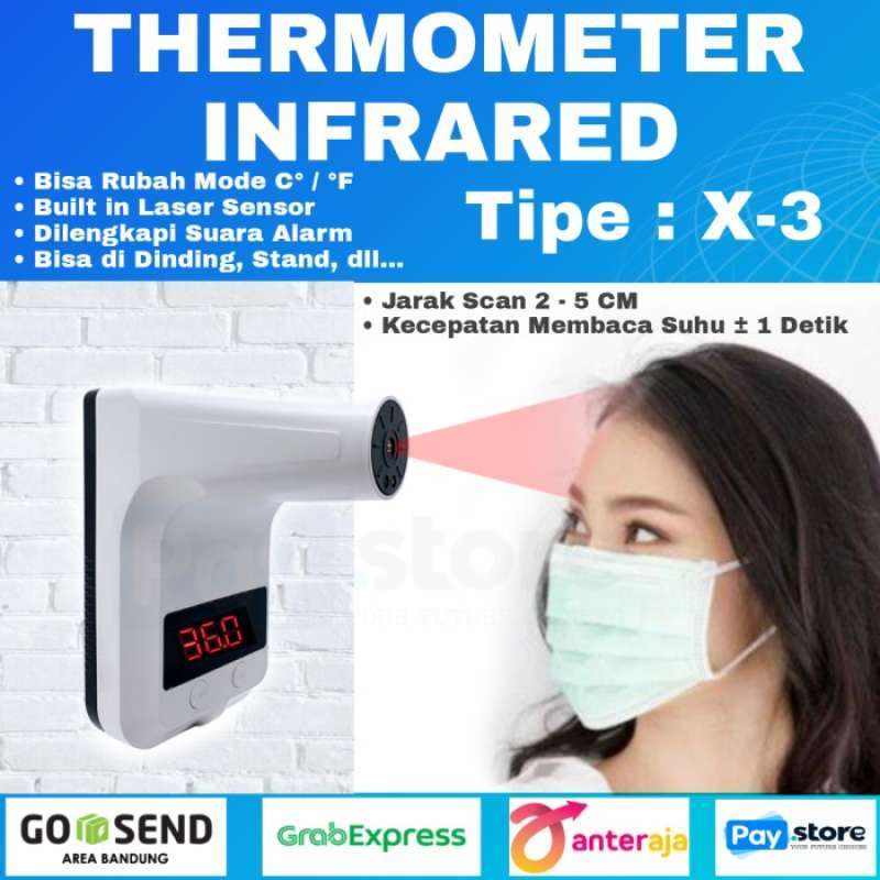 Jual X3 Infrared Thermometer Wall dilengkapi Laser / Termometer Stand ...