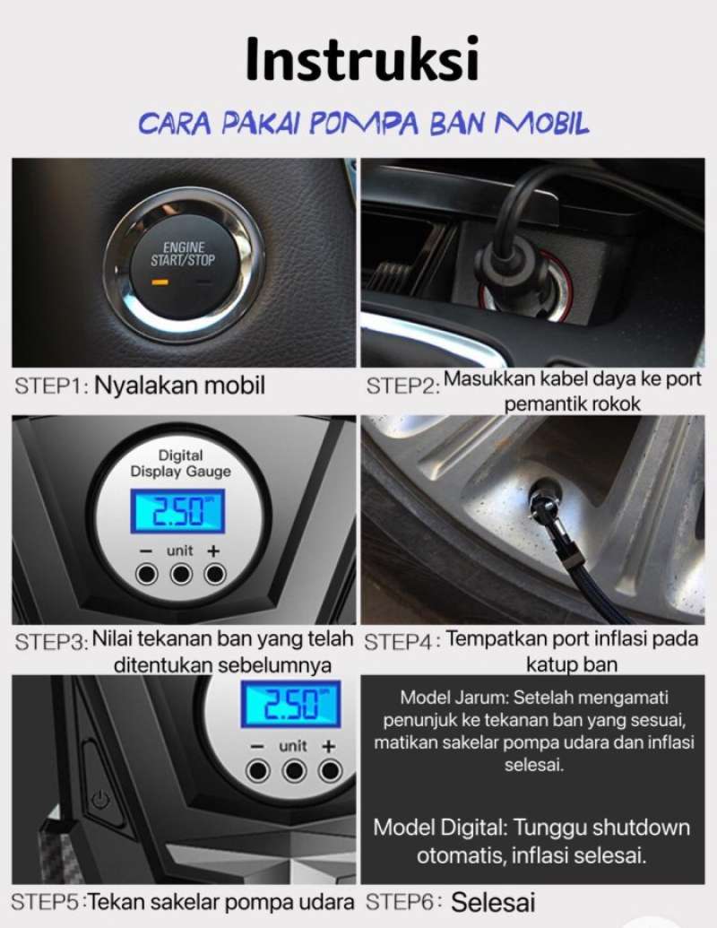 Jual Pompa Ban Mobil Pompa Motor Portable Elektrik Serba Guna Darurat ...