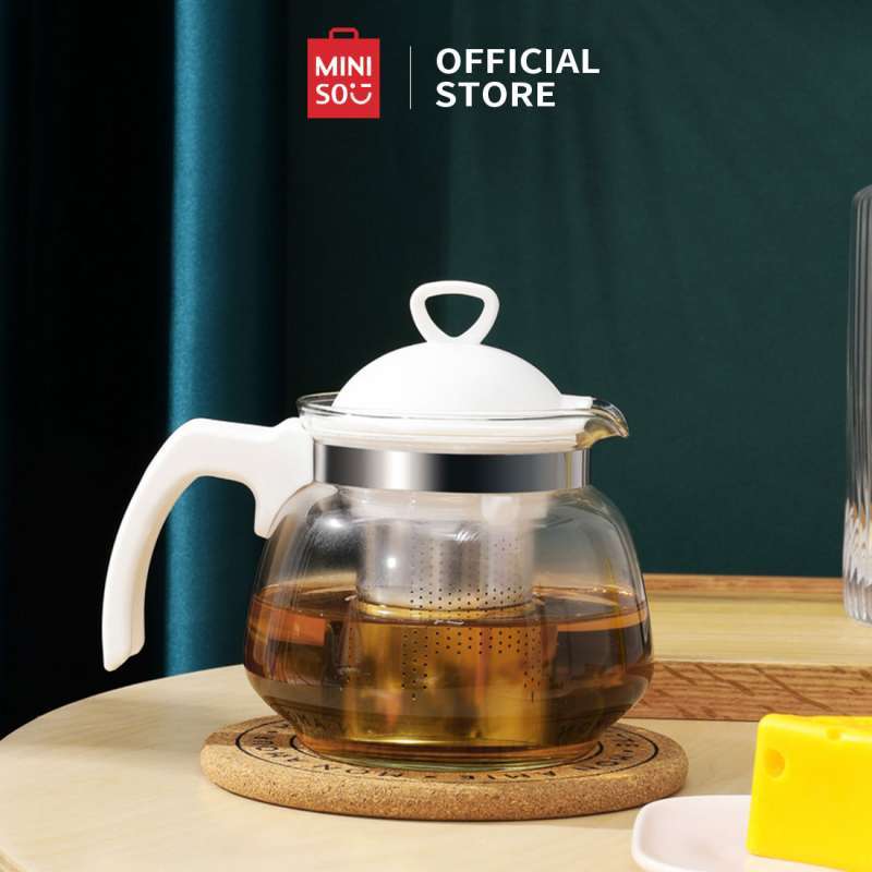 Jual MINISO Teko Kaca 700ml Soda Lime Glass Teapot Teko Teh Dengan Saringan Tea Pot Teko Teh ...