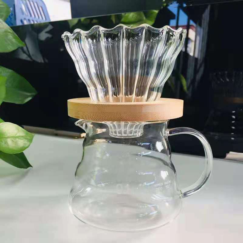Promo Heat-Resistant Glass Reusable Coffee Dripper Conical Funnel ...