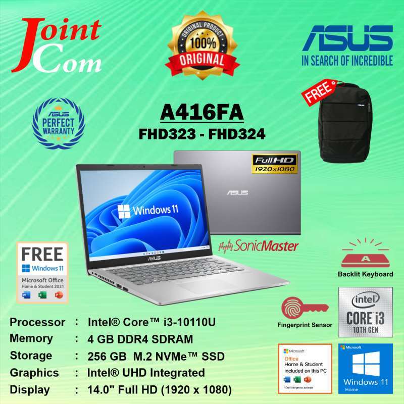 Jual ASUS VivoBook 14 A416FA (Core™ i3-10110U/4GB-RAM/256GB-SSD/14.0FHD ...