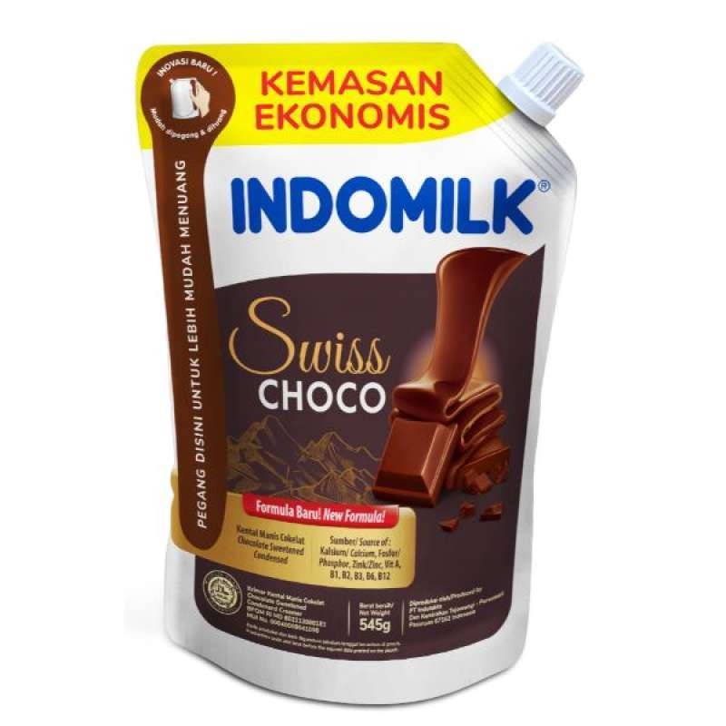 Promo Indomilk Swiss Choco Kental Manis Cokelat Pouch [545 g] Diskon 23 ...