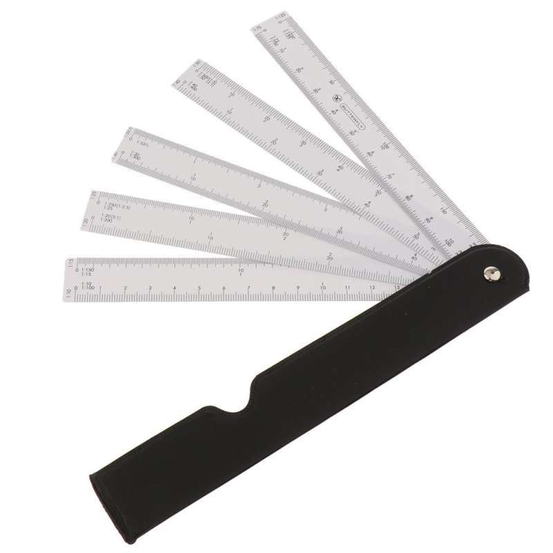 Jual Architects Scale Ruler w/5 Blade f/Graphics Design Multi Ratio ...