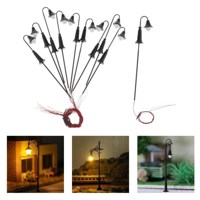 Jual 10/pack Model Train Railway Street Light Ho Tt Scale Led Lampposts ...