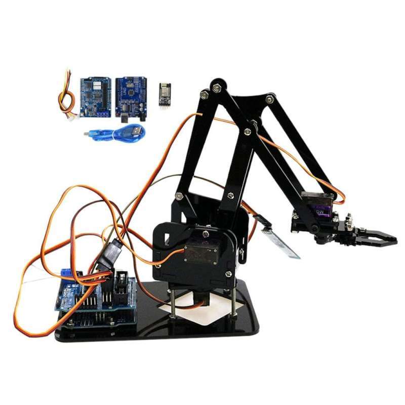 Jual Wifi Control 4 DOF Acrylic Programmable Robotic Arm Wireless ...
